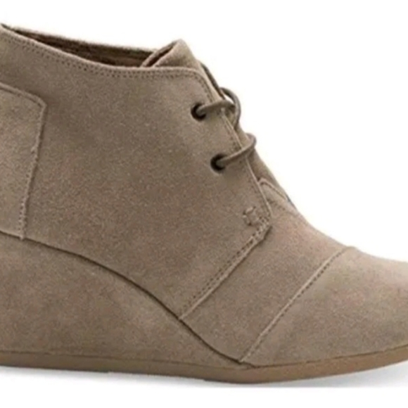 attention | Shoes | Neutral Suede Leather Desert Wedge Booties | Poshmark